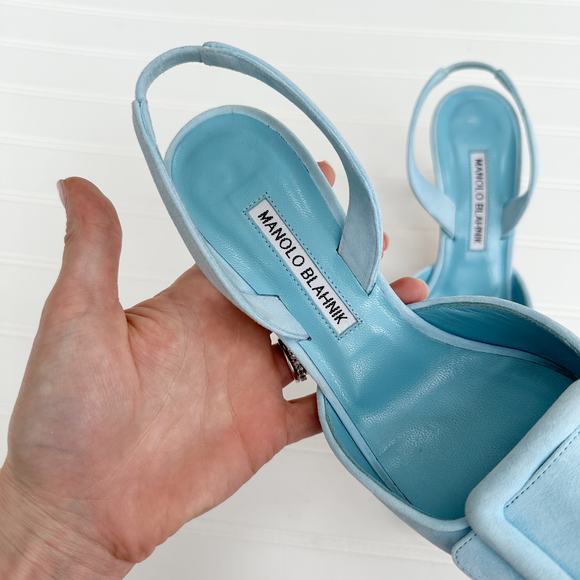Manolo Blahnik | Shoes | Manolo Blahnik Maysli Slingback Buckle Suede ...